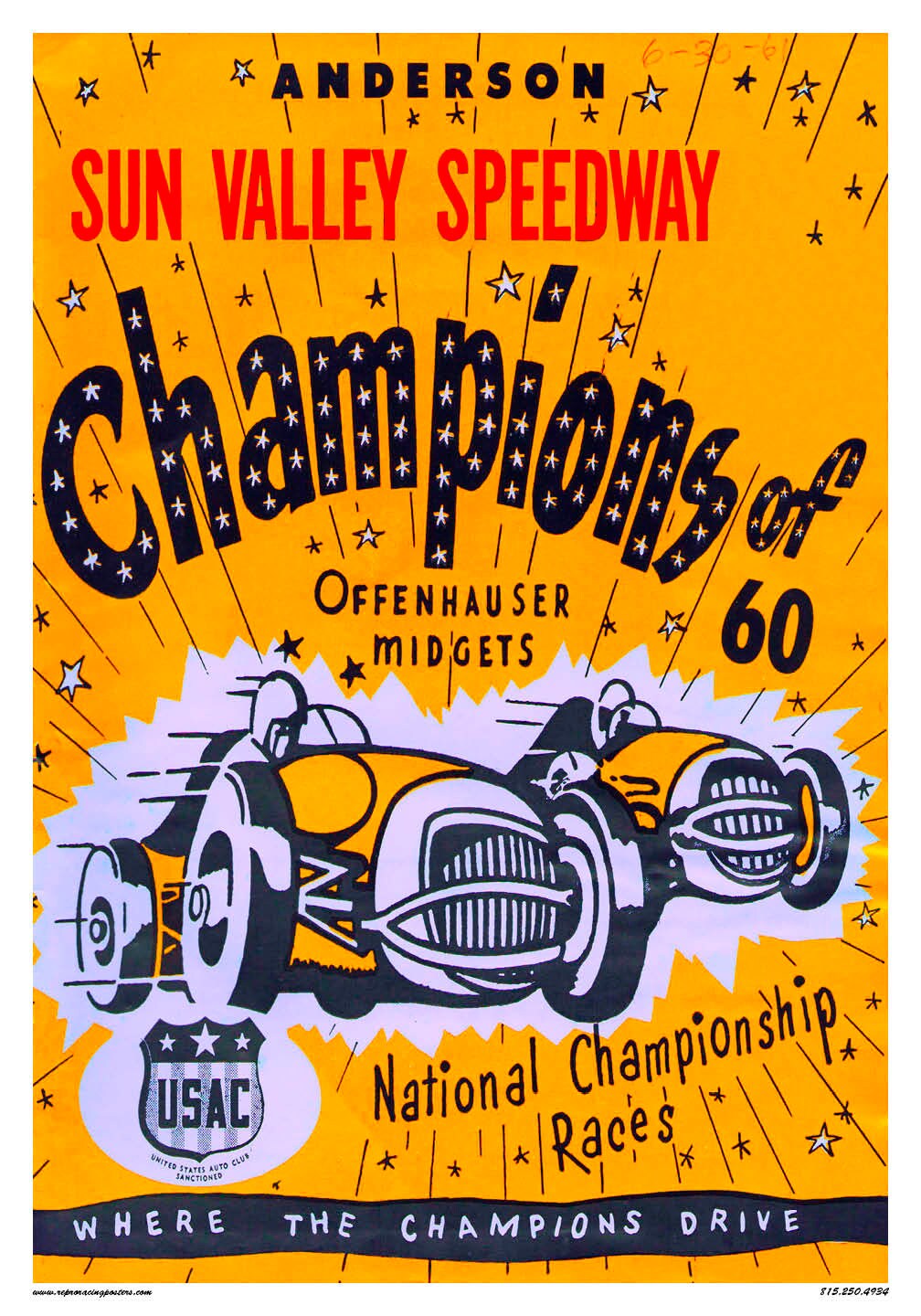 Vintage Reproduction Racing Poster Sun Valley Speedway Champions - Etsy