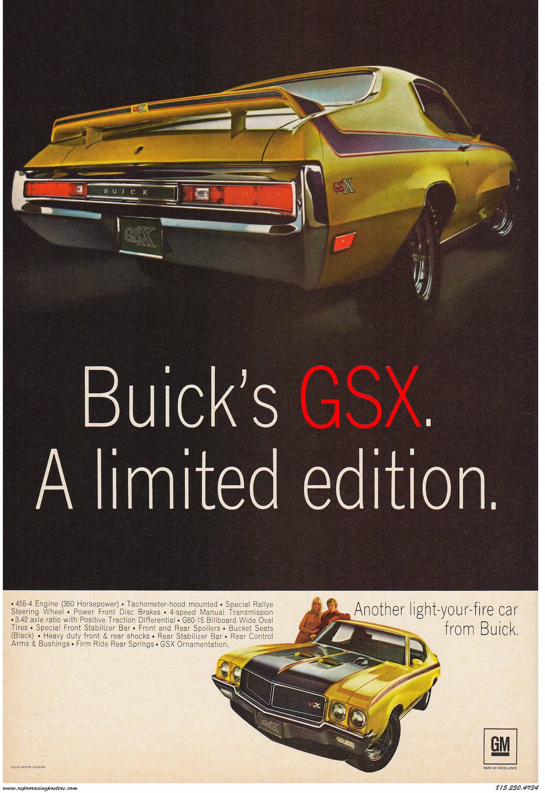 Vintage Reproduction Racing Poster Buick GSX Garage Art - Etsy