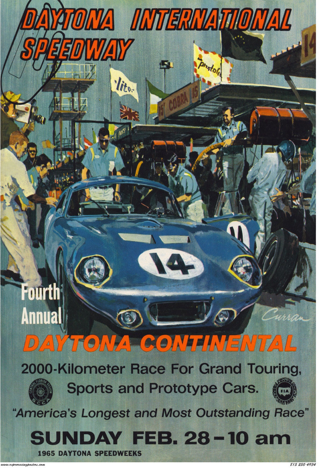 Vintage Reproduction Racing Poster 1965 Daytona 24 Hour Continental - Etsy