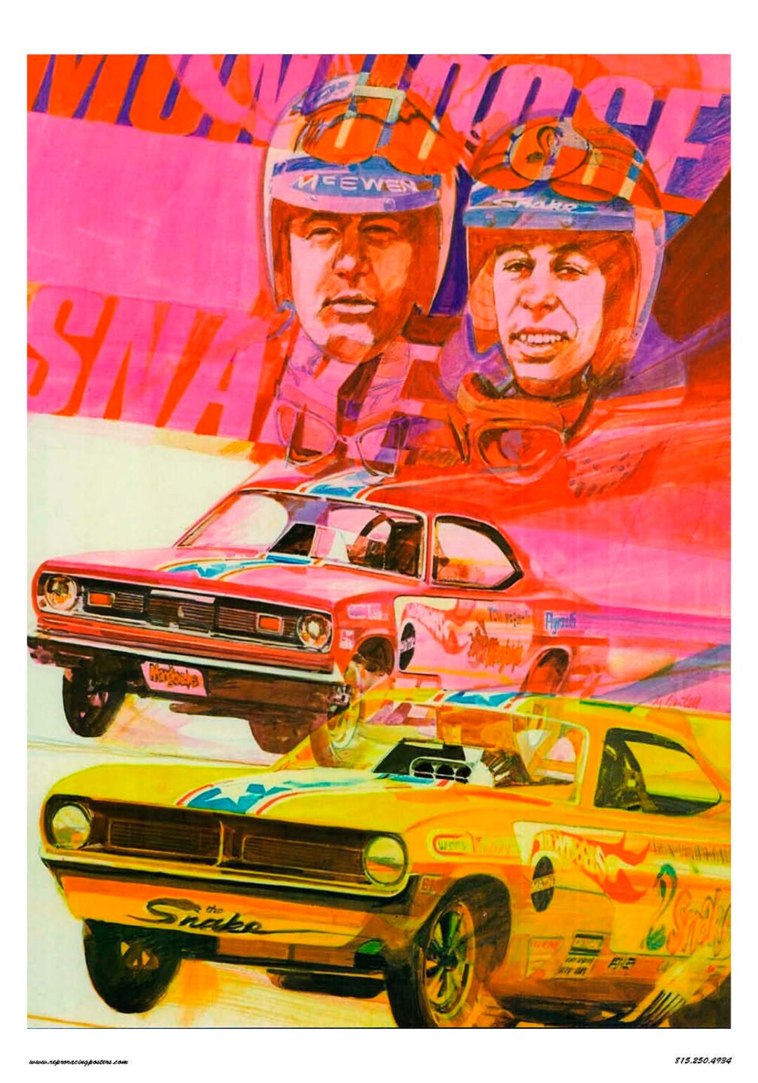 Vintage Reproduction Racing Poster Mongoose Snake Hot Wheels Drag ...