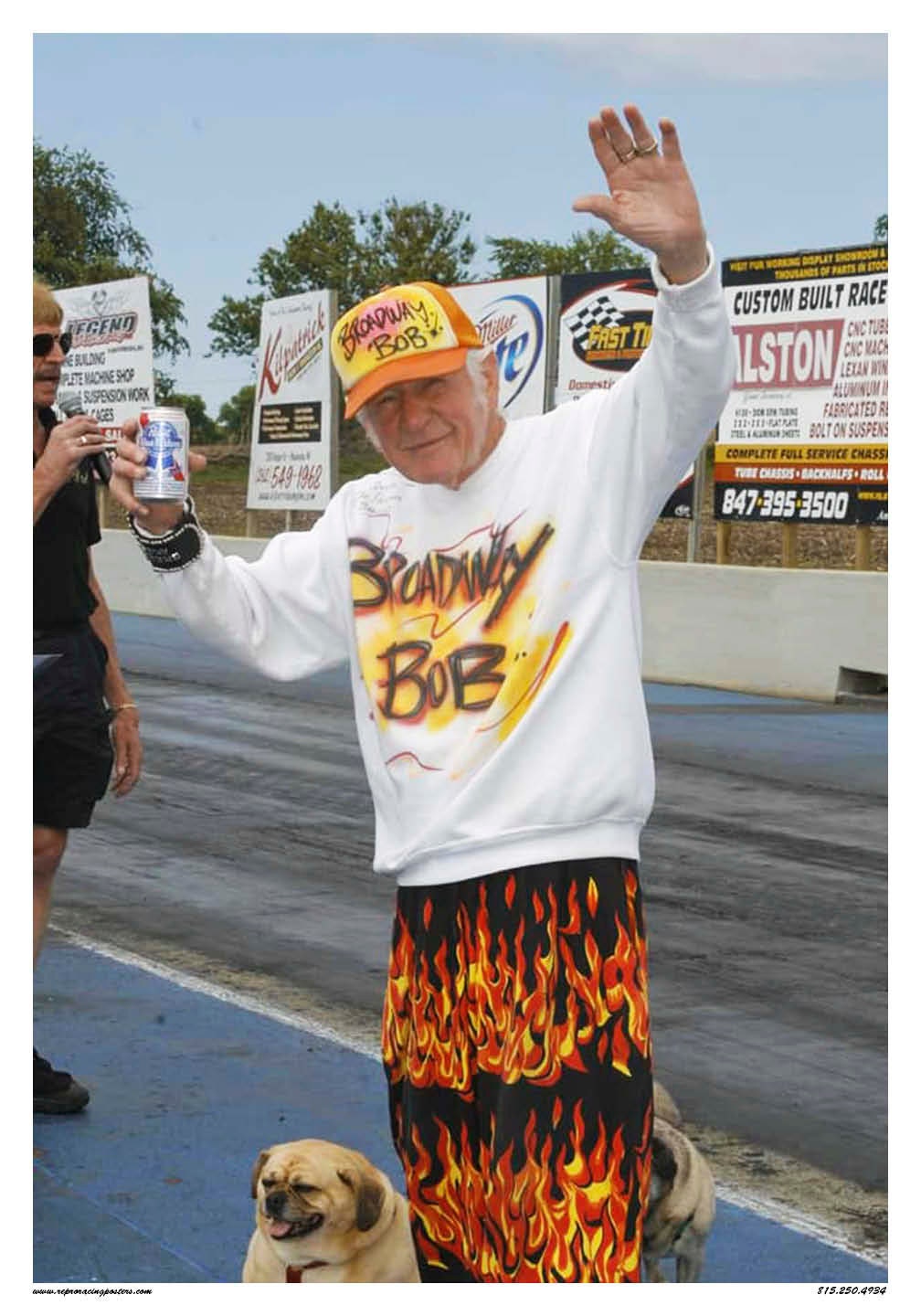 Vintage Reproduction Racing Poster Broadway Bob Pabst Beer Fan Salute ...