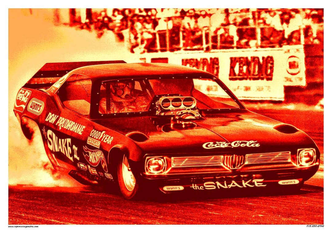 Vintage Reproduction Racing Poster Don Snake Prudhomme Barracuda Funny ...