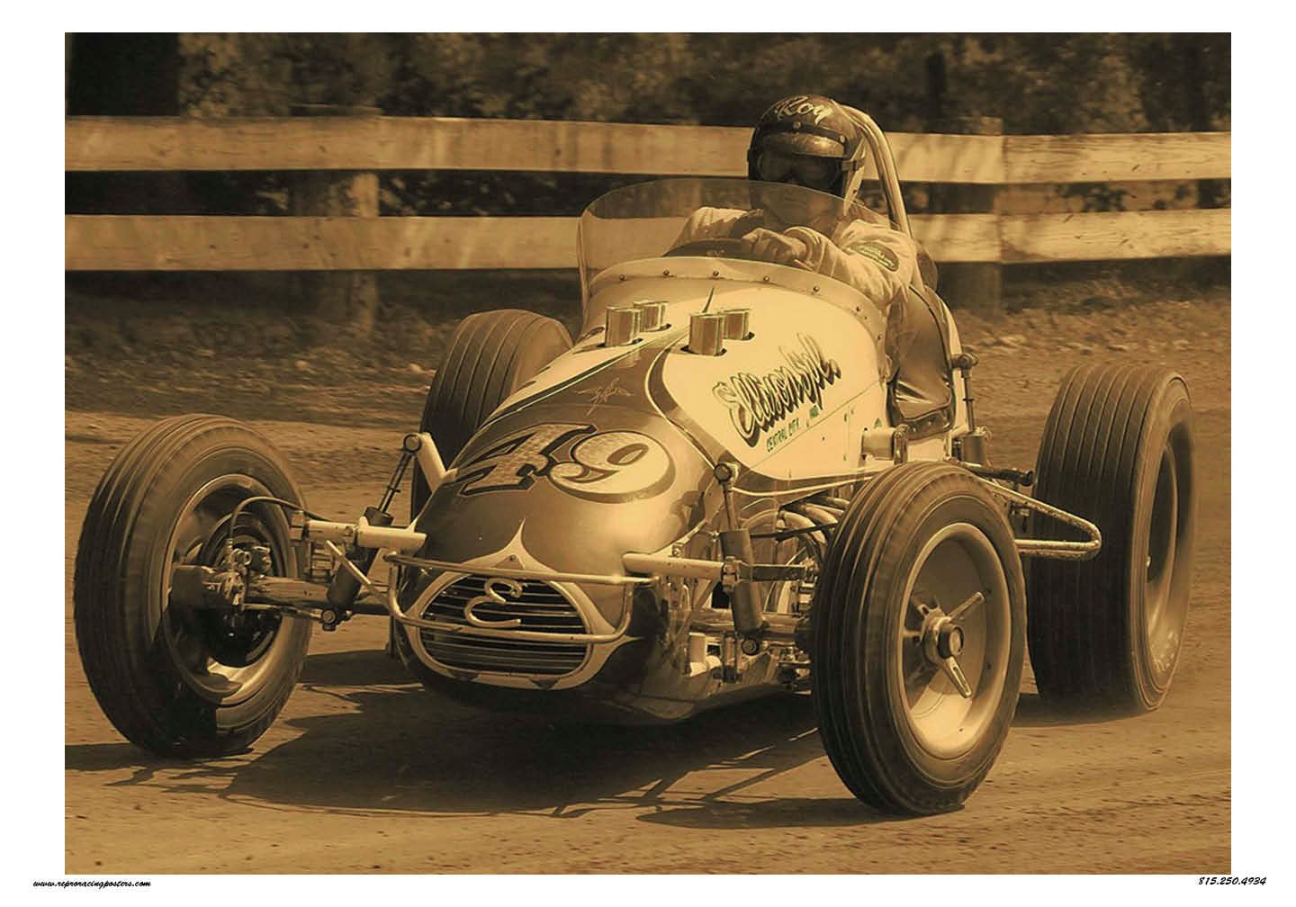 Vintage Reproduction Racing Poster Beautiful 49 Vintage Sprint Car ...