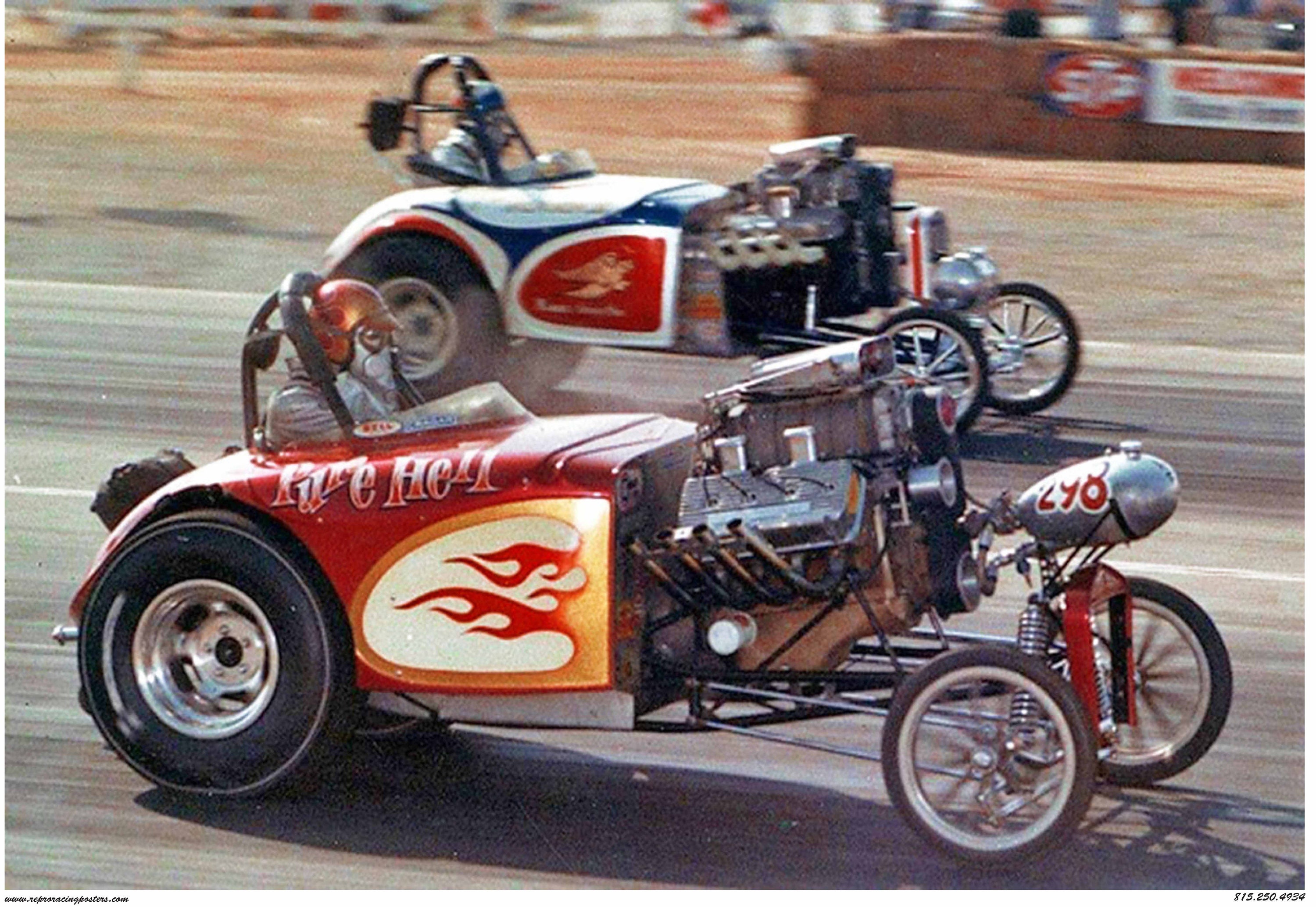 Vintage Reproduction Racing Poster Pure Hell Pure Heaven Fuel Altereds ...