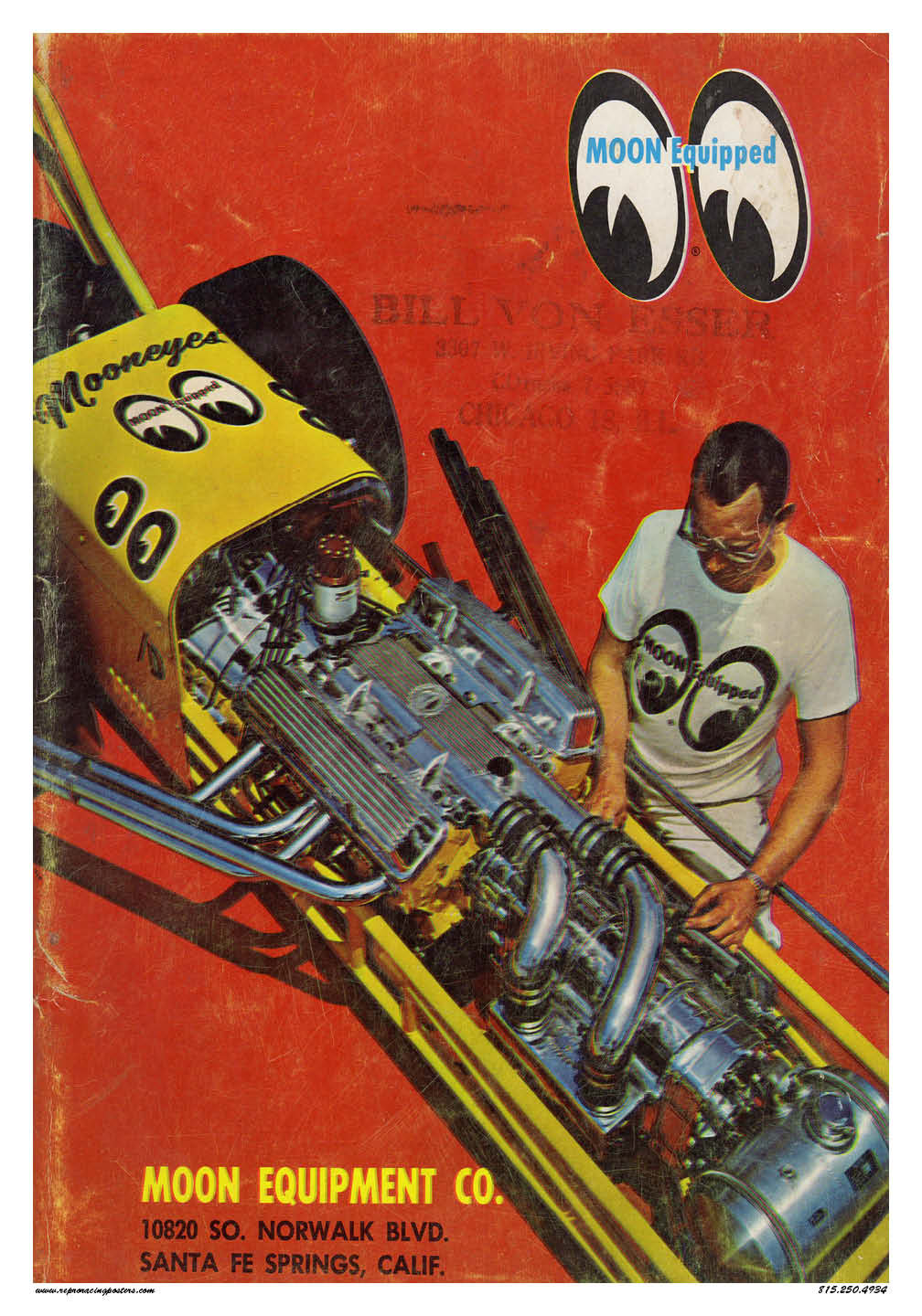 Vintage Reproduction Racing Poster Moon Equipment Drag Racing Hot Rod ...