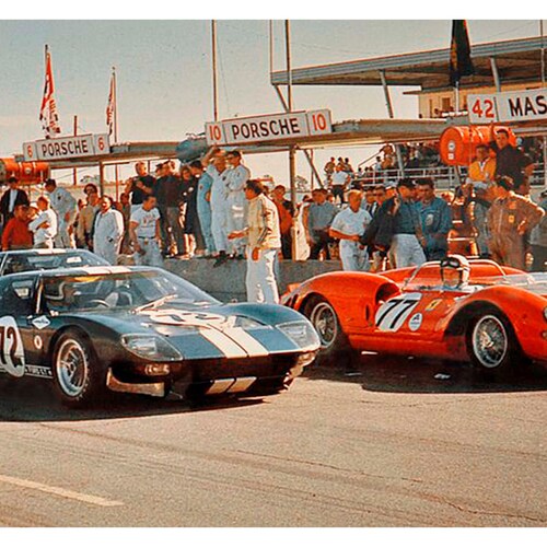 Vintage Reproduction Racing Poster Ford Beats Ferrari 24 Hour - Etsy