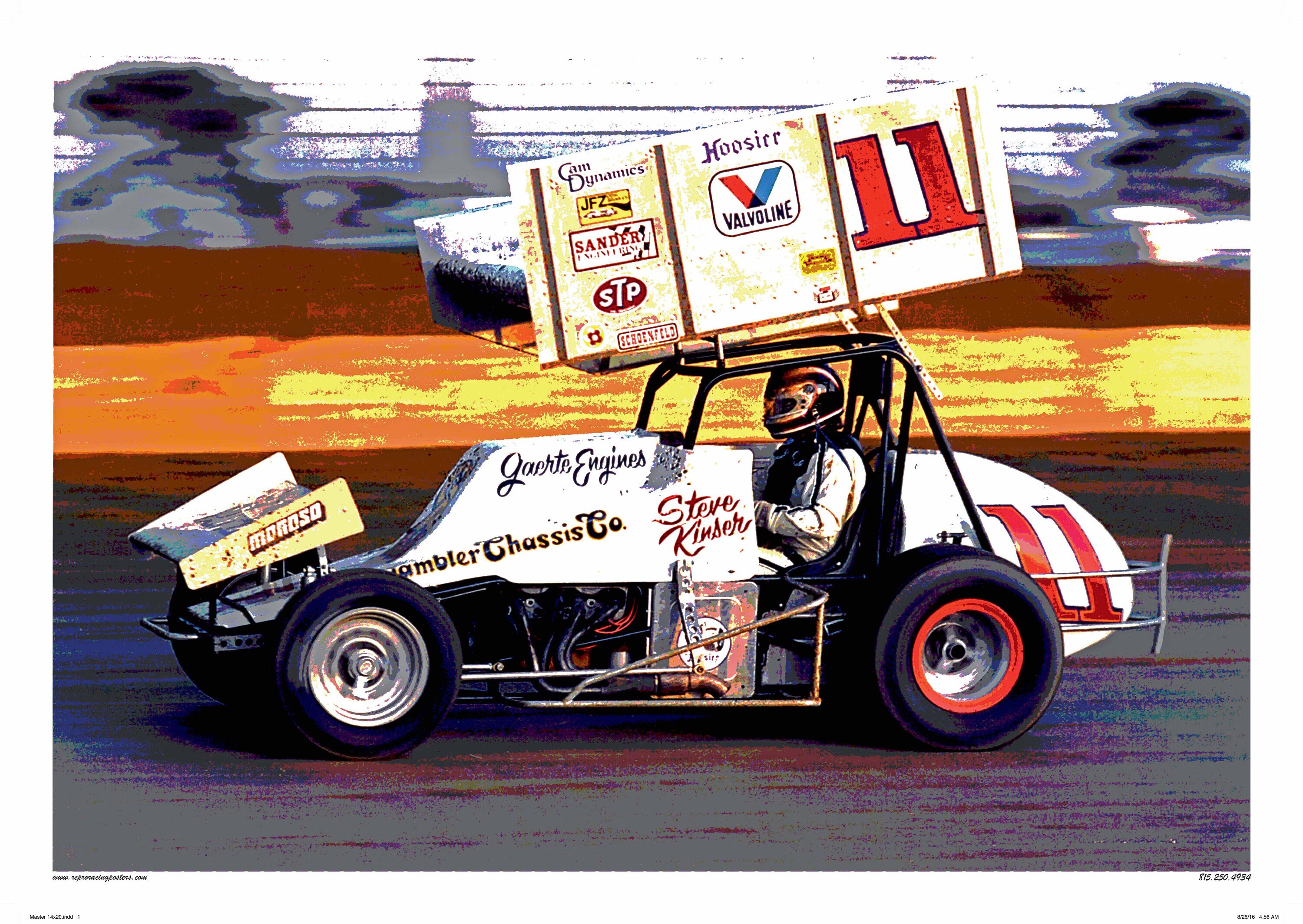 Vintage Reproduction Racing Poster Steve Kinser Sprint Car - Etsy