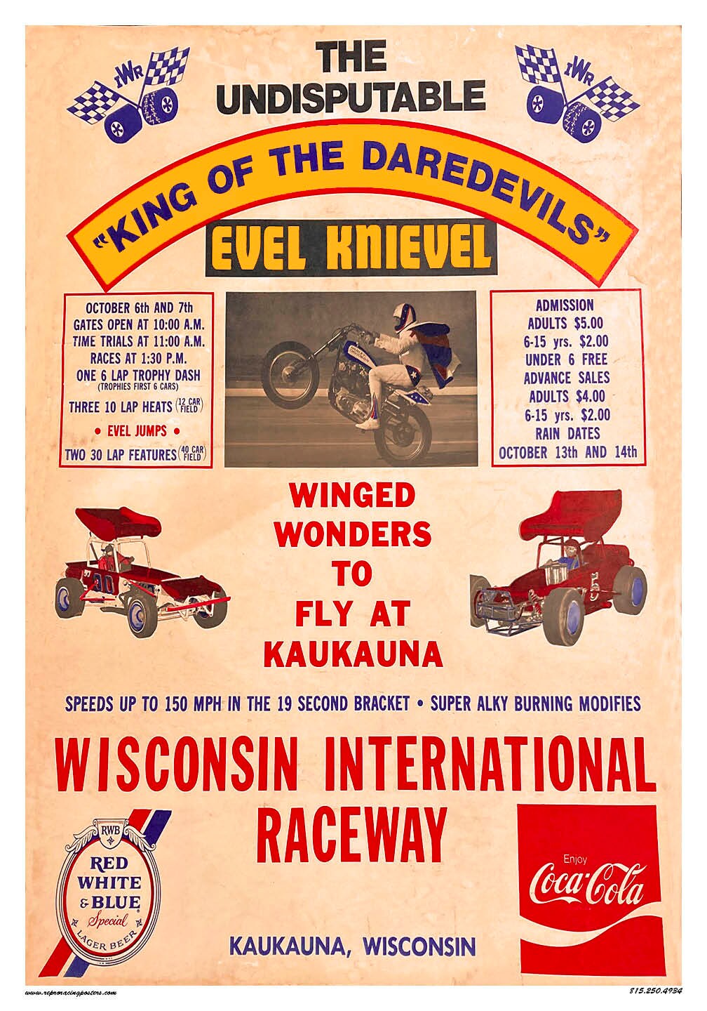 Vintage Reproduction Racing Poster Wisconsin International Raceway Evil ...
