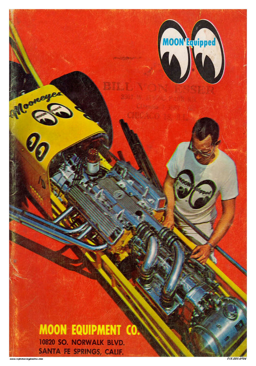 Vintage Reproduction Racing Poster Moon Equipment Drag Racing - Etsy