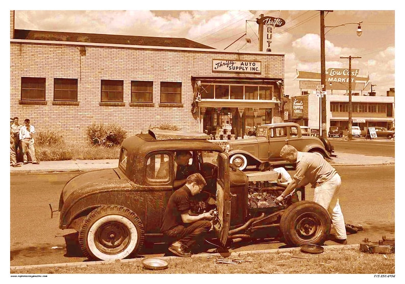 Vintage Reproduction Racing Poster Thrifty Auto Parts Hot Rod - Etsy