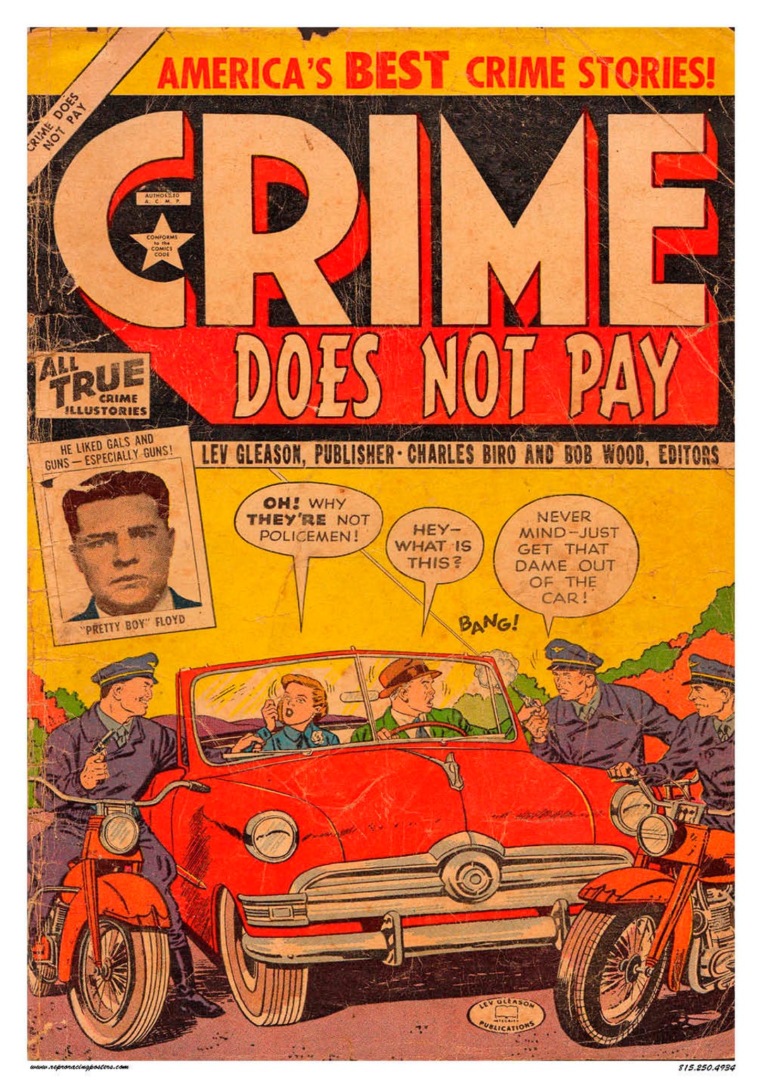 Vintage Reproduction Poster Crime Does Not Pay Comic Book Art - Etsy