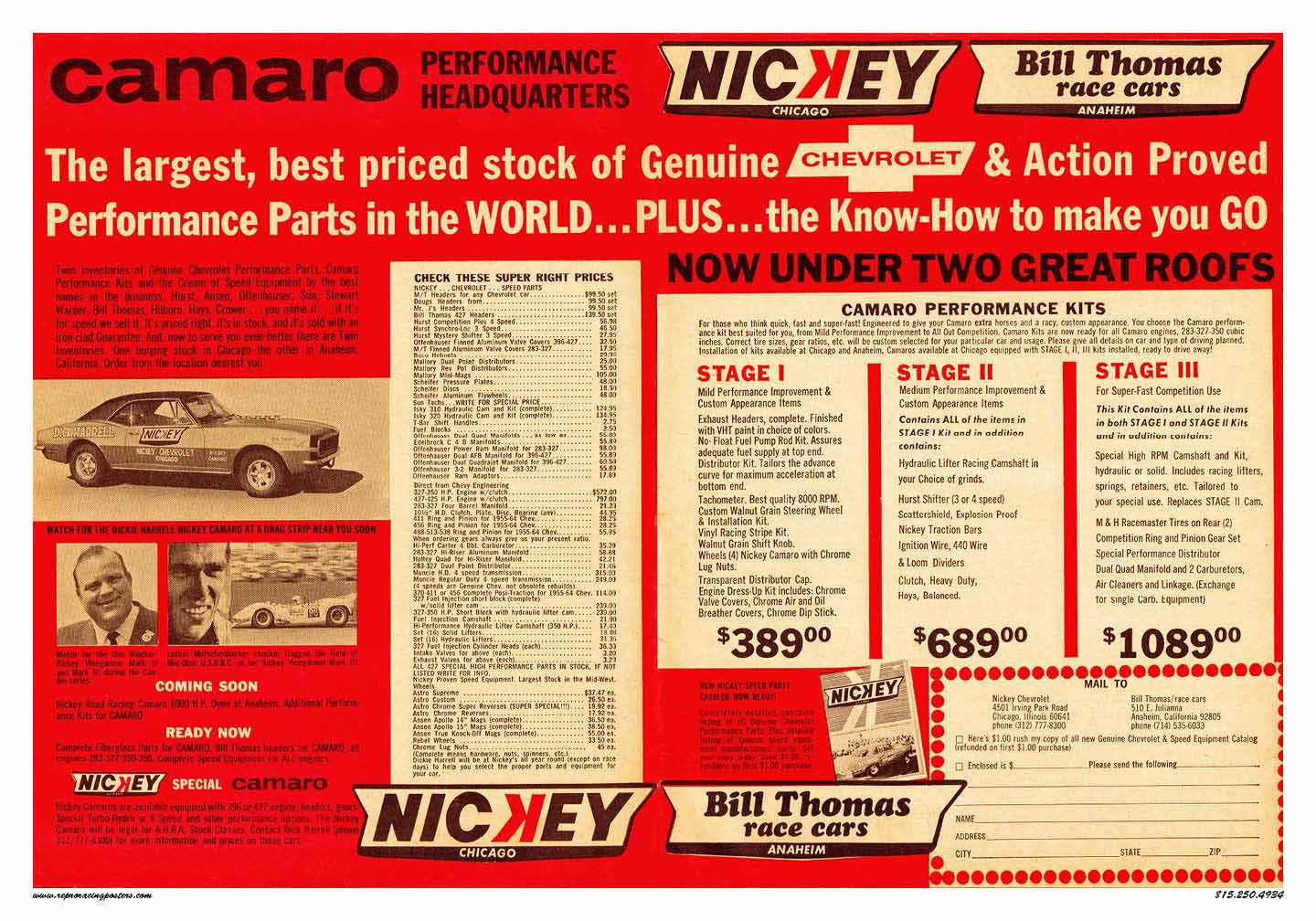 Vintage Reproduction Racing Poster Nickey Chevrolet Chicago Muscle Car ...