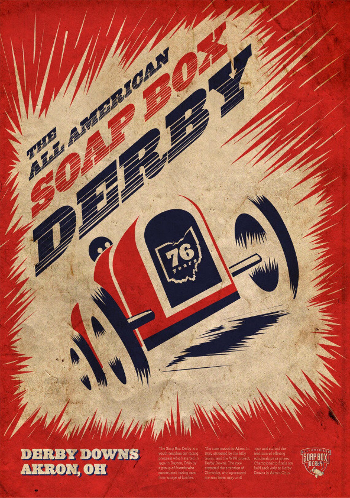 Vintage Reproduction Poster Akron Soap Box Derby - Etsy