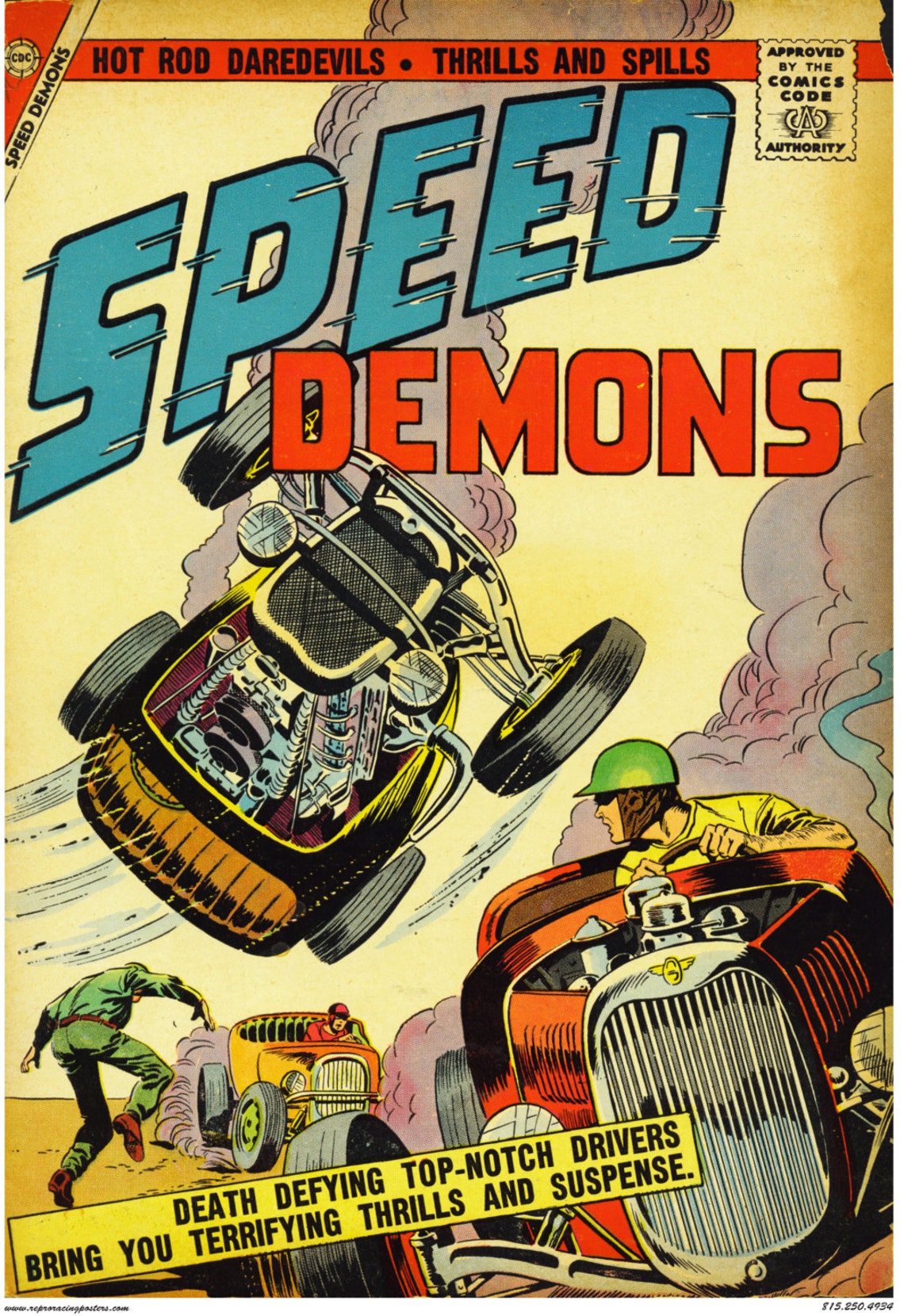 Vintage Reproduction Racing Poster Speed Demons Hot Rod - Etsy
