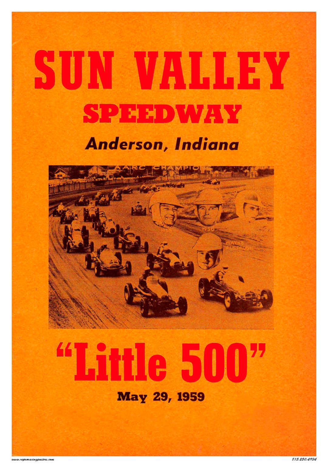 Vintage Reproduction Racing Poster Sun Valley Speedway Little 500 ...
