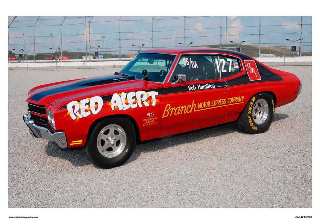 Vintage Reproduction Racing Poster Red Alert 1970 Chevelle - Etsy