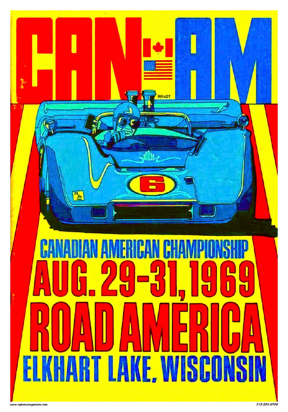 Vintage Reproduction Racing Poster Elkhart Lake Road America Can-am - Etsy