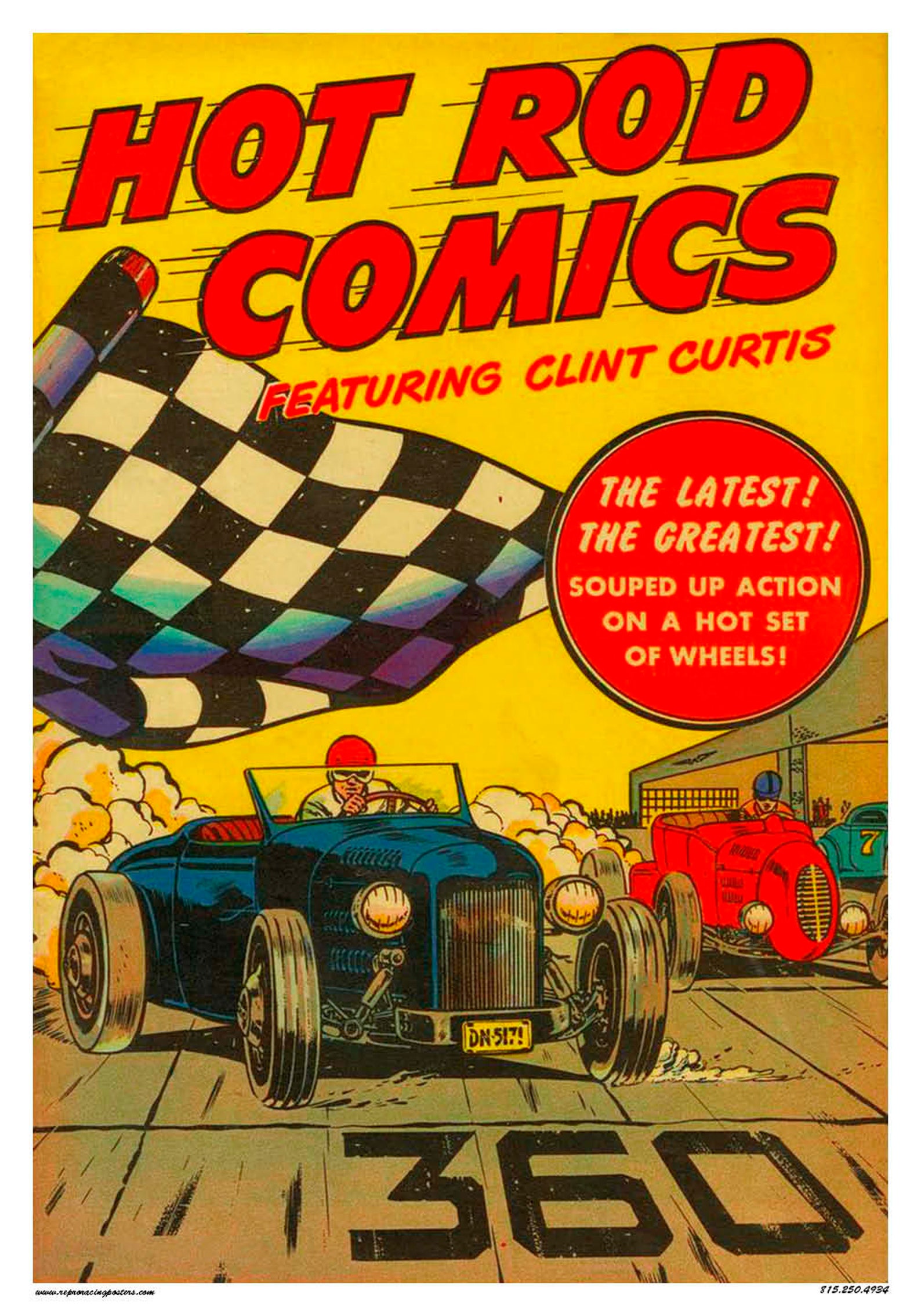 Vintage Reproduction Racing Poster Hot Rod Comics - Etsy