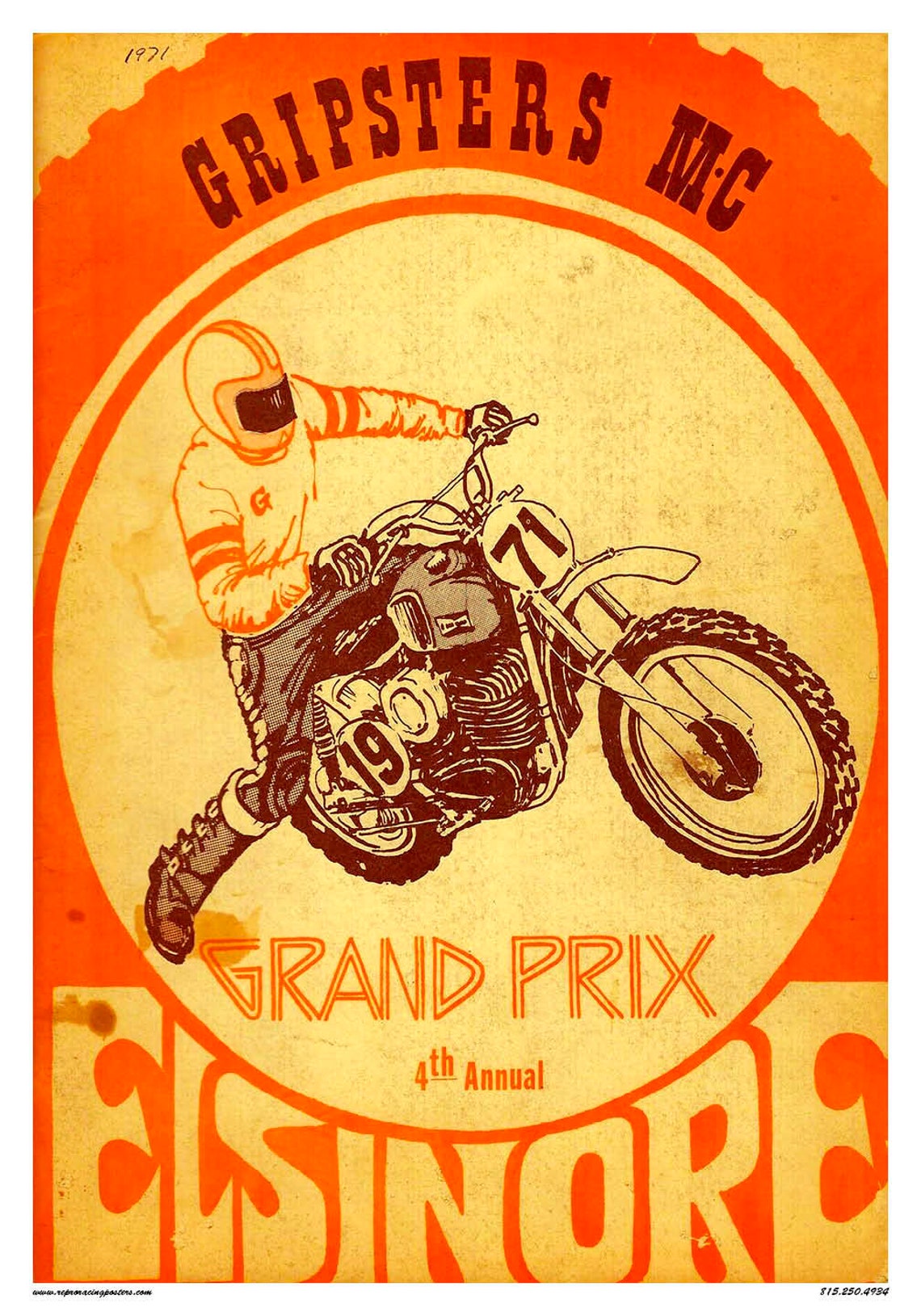Vintage Reproduction Racing Poster Elsinore Grand Prix Motorcycle Race ...