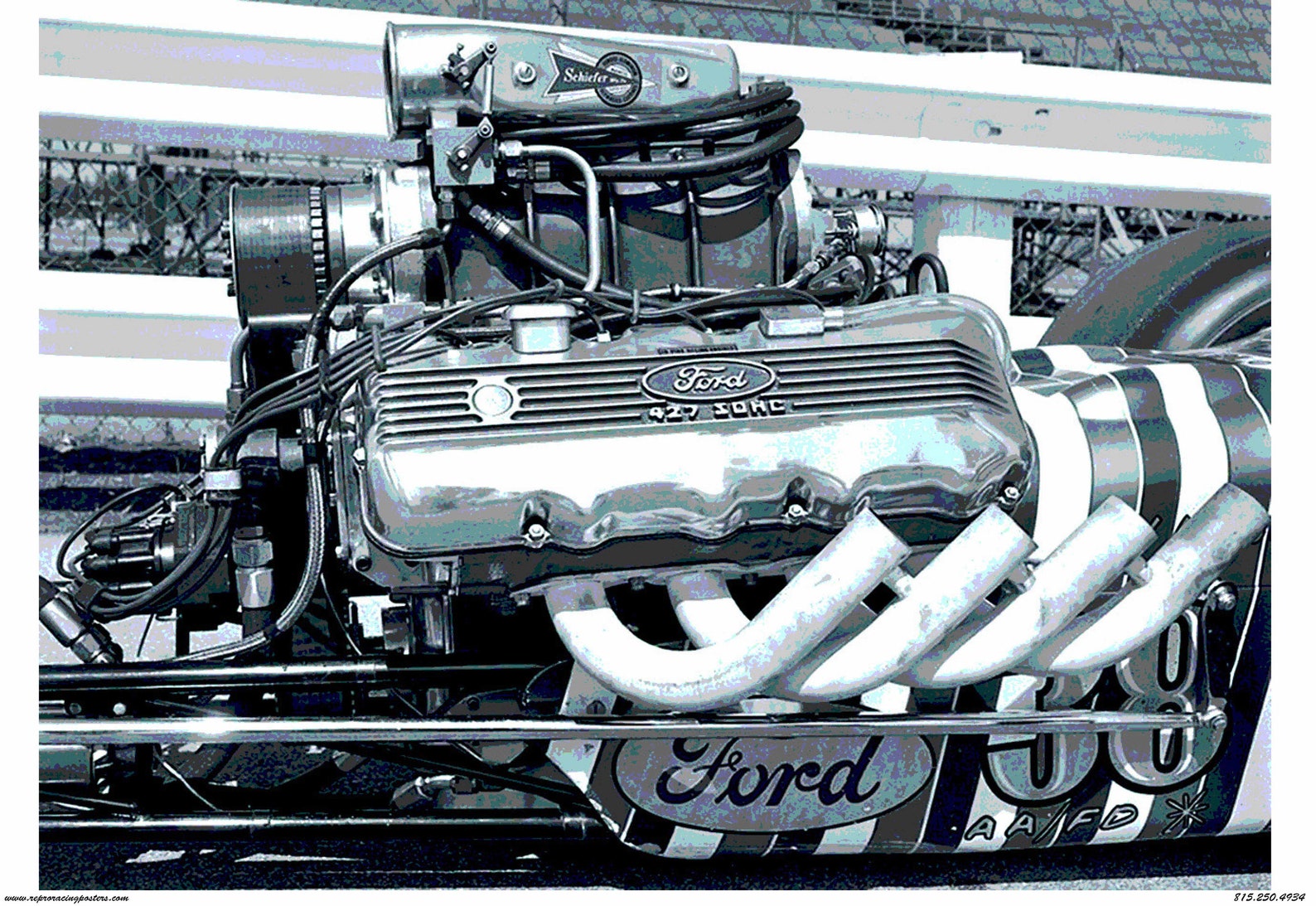 Vinatge Reproduction Racing Poster Ford SOHC Drag Racing Top Fuel ...