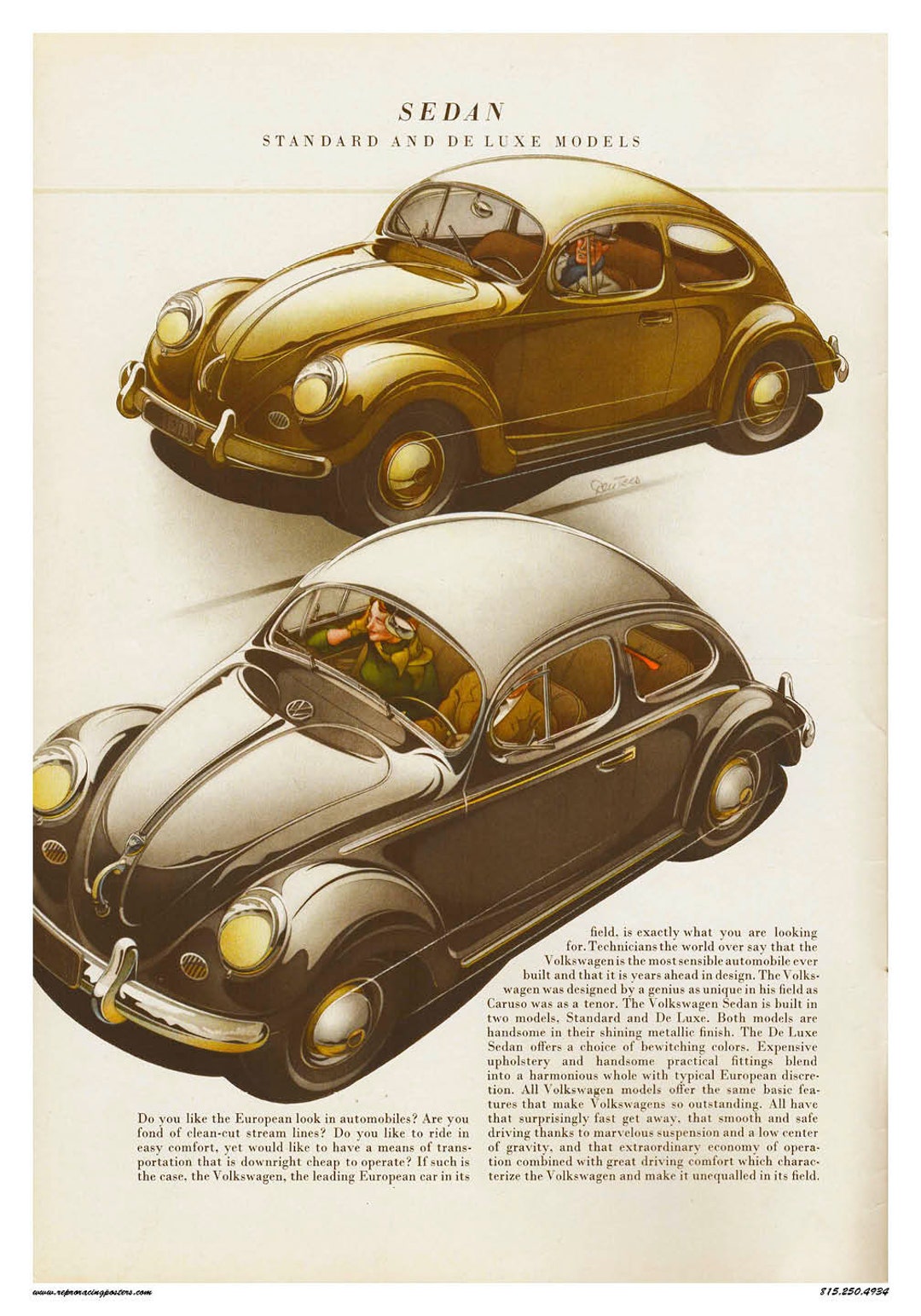 Vintage Reproduction Racing Poster Volkswagen Sedans - Etsy