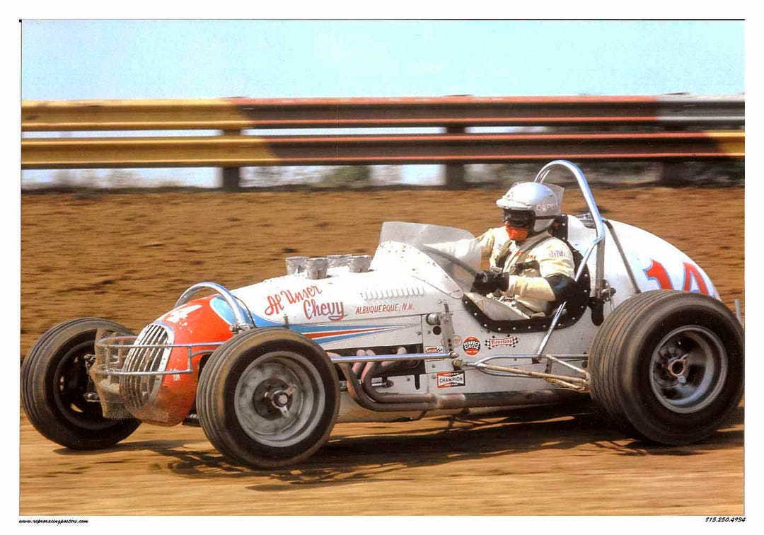 Vintage Reproduction Racing Poster Johnny Capels USAC Sprint Car Terre ...