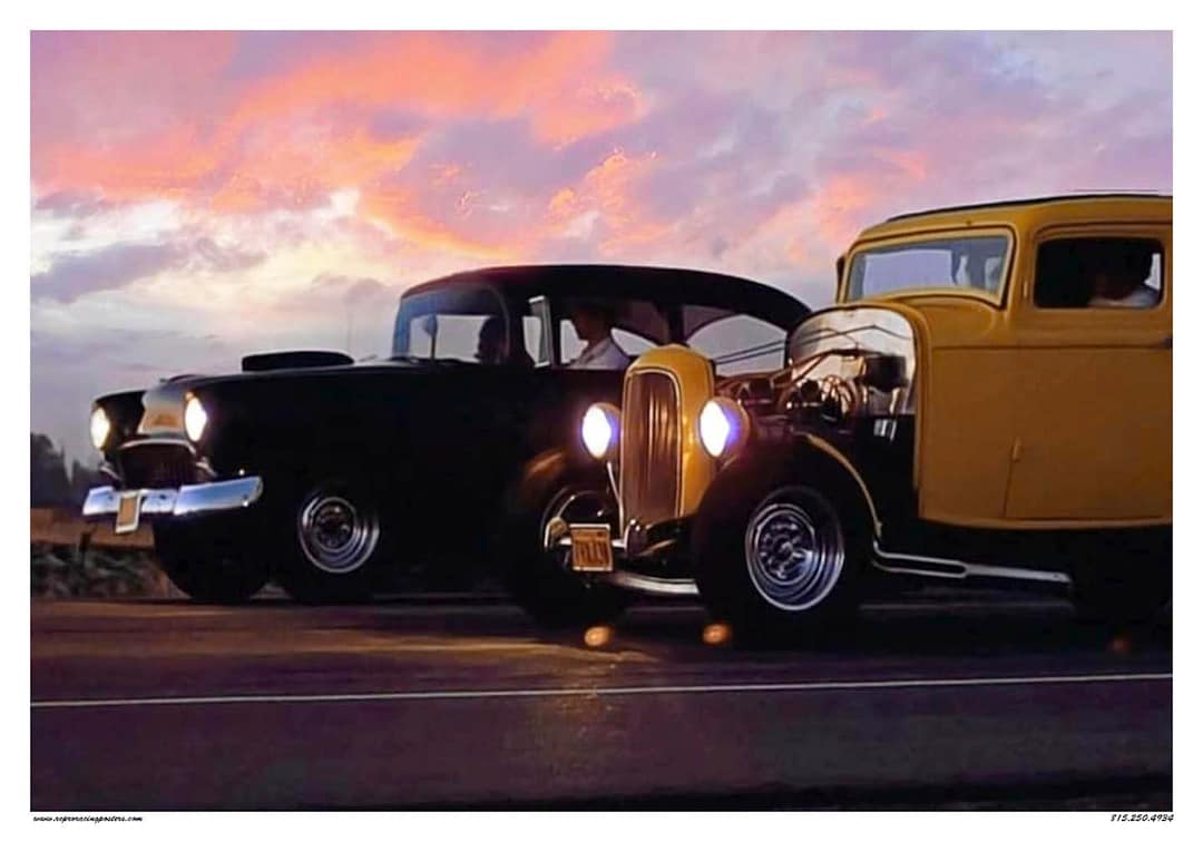 Vintage Reproduction Poster American Graffiti Drag Race Start - Etsy