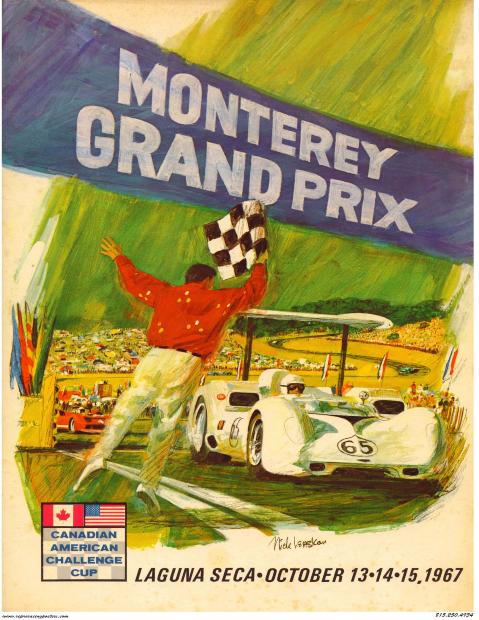 Vintage Reproduction Racing Poster 1967 Monterey Grand Prix Can-am - Etsy