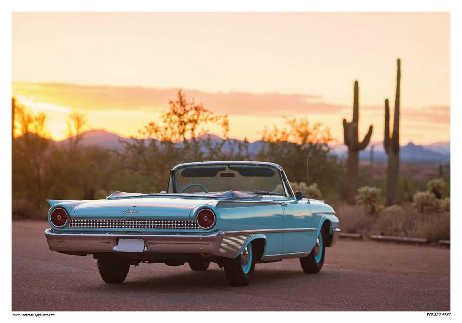 Vintage Reproduction Poster Ford Fairlane Sunset Garage Art - Etsy