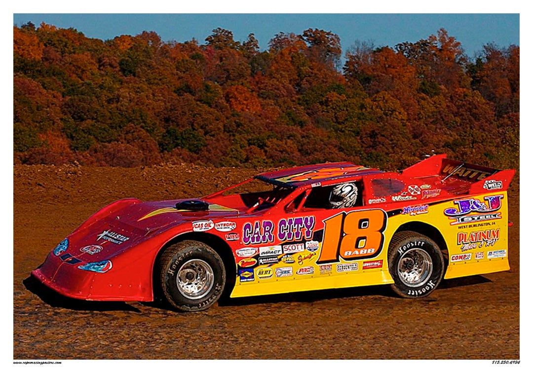 Vintage Reproduction Racing Poster Shannon Babb Dirt Late Model - Etsy