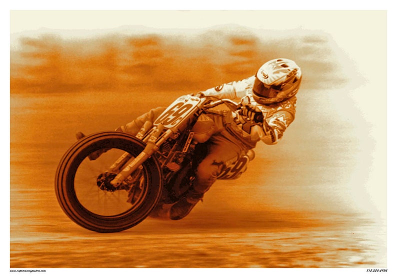 Vintage Reproduction Racing Poster Nicky Hayden Flat Track Motorcycle ...