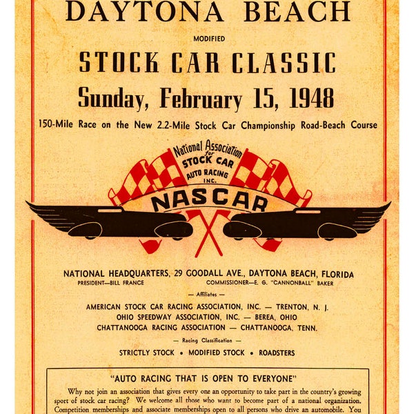 Vintage Nascar Poster - Etsy