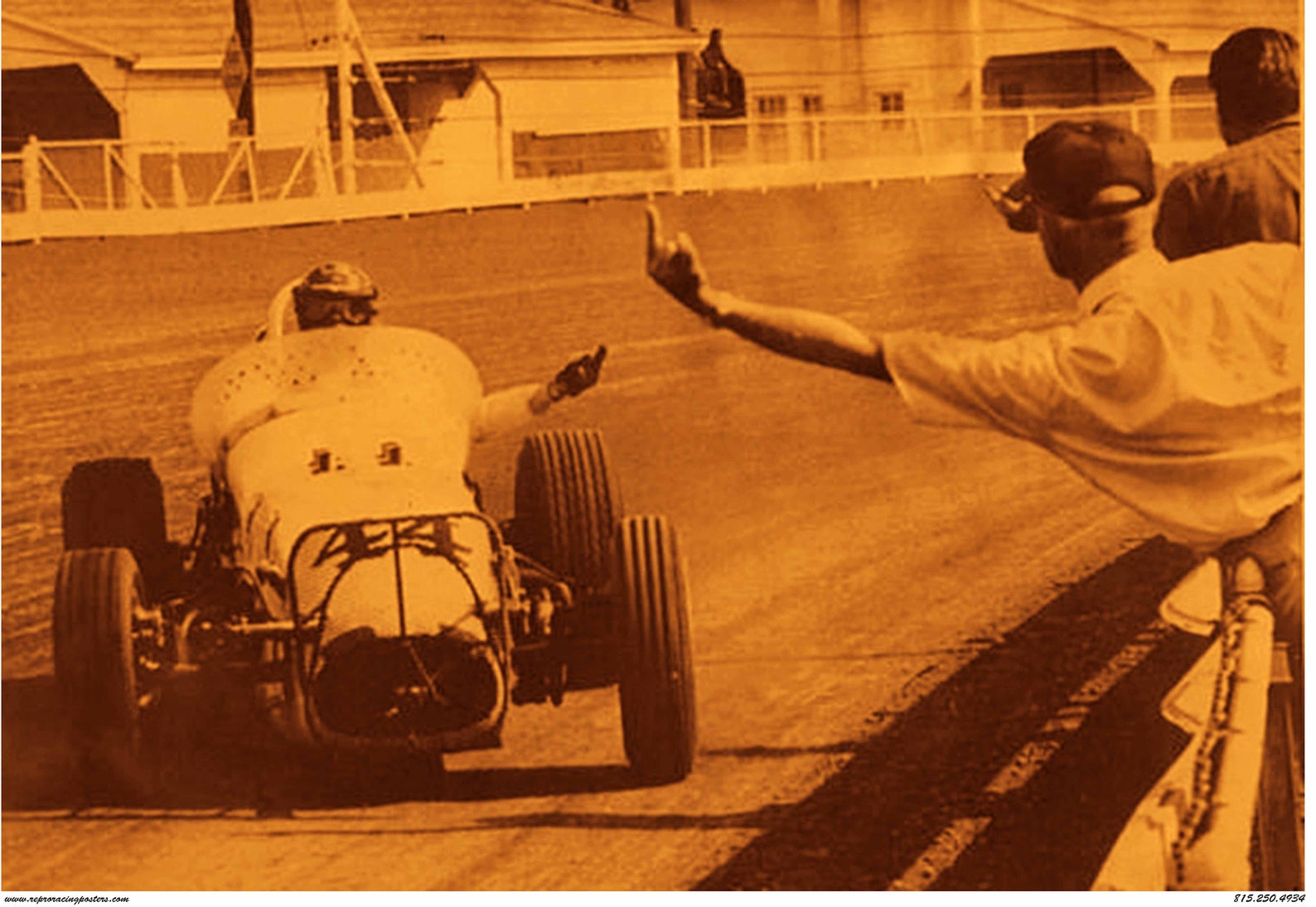 Vintage Reproduction Racing Poster USAC Sprint the Finger - Etsy