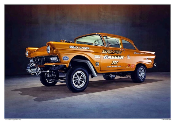 Vintage Reproduction Racing Poster Bad Ass 1955 Ford Gasser - Etsy