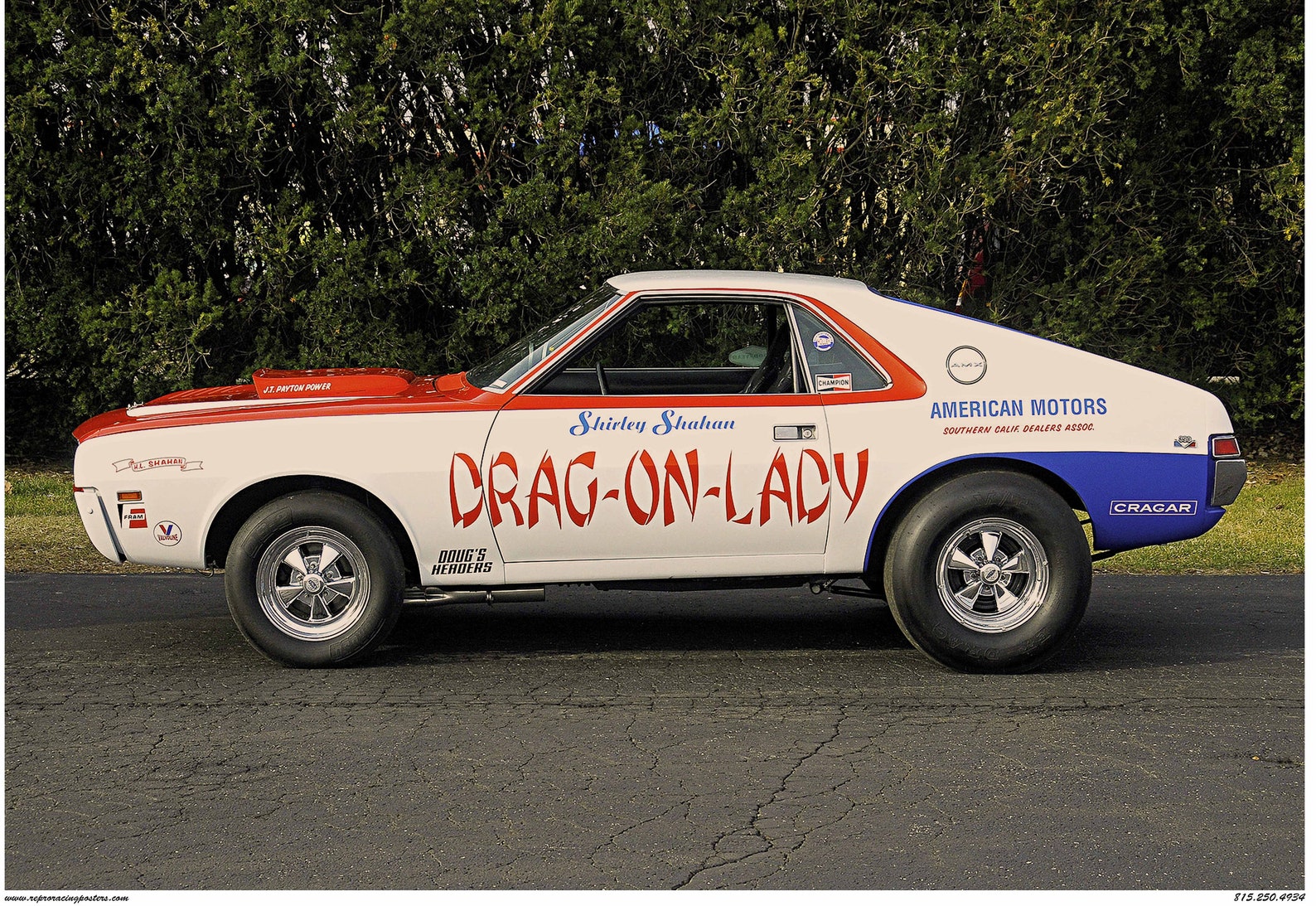 Vinbtage Reproduction Racing Poster Drag on Lady AFX AMX Super Stock - Etsy