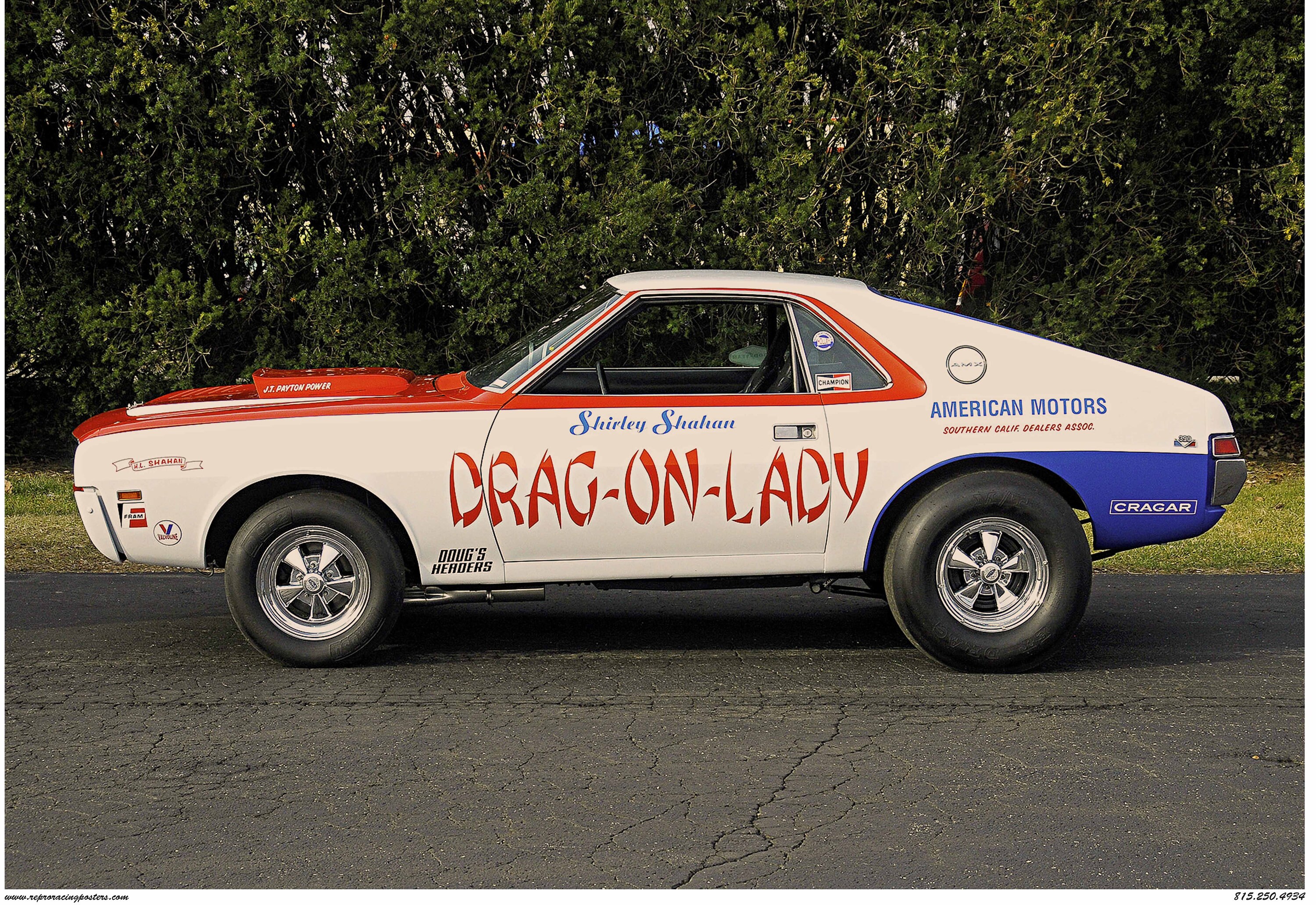 Vinbtage Reproduction Racing Poster Drag on Lady AFX AMX Super Stock - Etsy