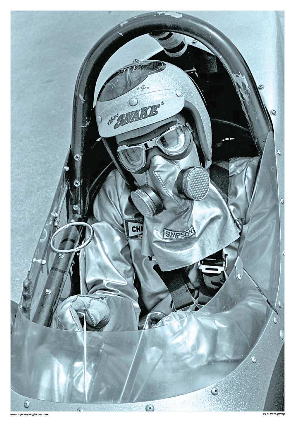 Vintage Reproduction Racing Poster Snake in Car Top Fuel - Etsy