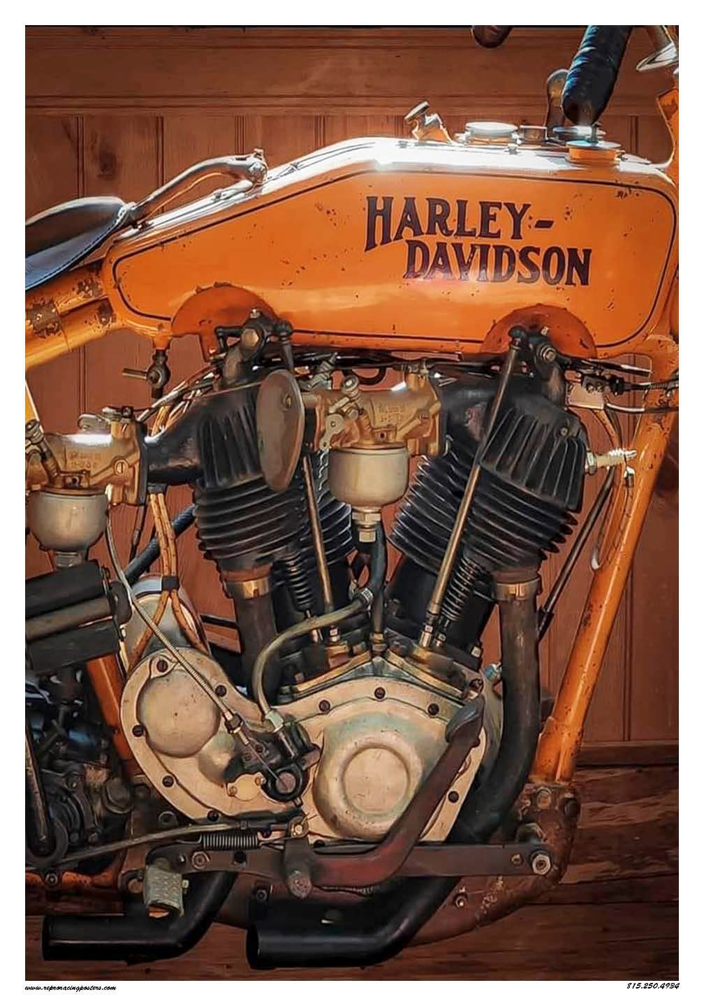 Vintage Reproduction Poster Motorcycle Engine Garage Art - Etsy