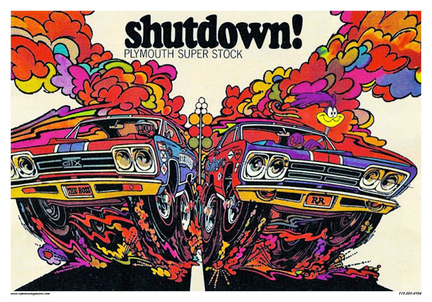 Vintage Reproduction Racing Poster Chrysler Plymouth Shutdown Super ...