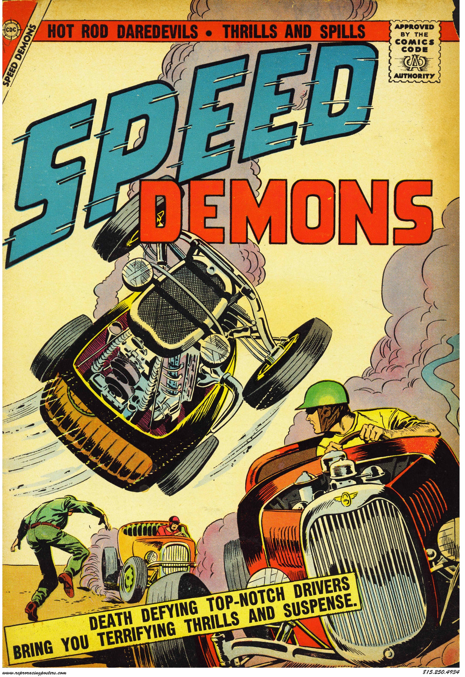 Vintage Reproduction Racing Poster Speed Demons Hot Rod Garage - Etsy