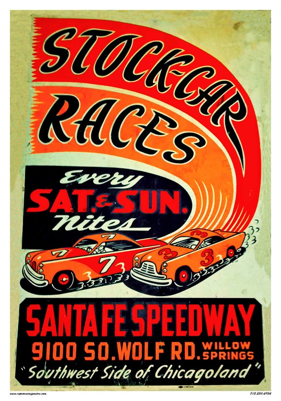 Home Décor Vintage Reproduction Racing Poster Kokomo Speedway Stadium ...