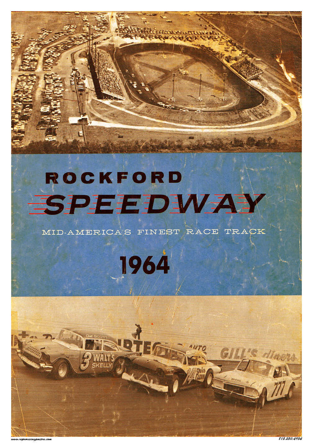 Vintage Reproduction Racing Posters 1964 Rockford Speedway | Etsy