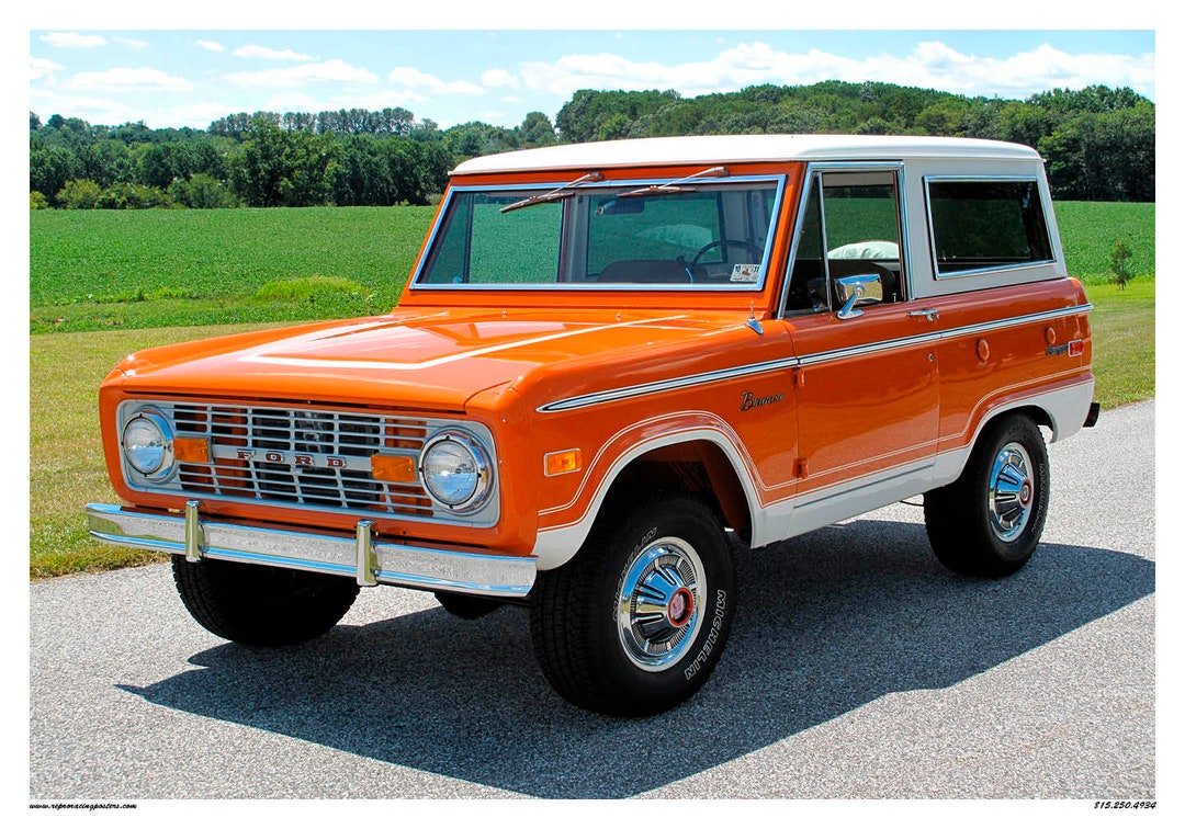 Vintage Reproduction Poster Classic Orange Ford Bronco - Etsy