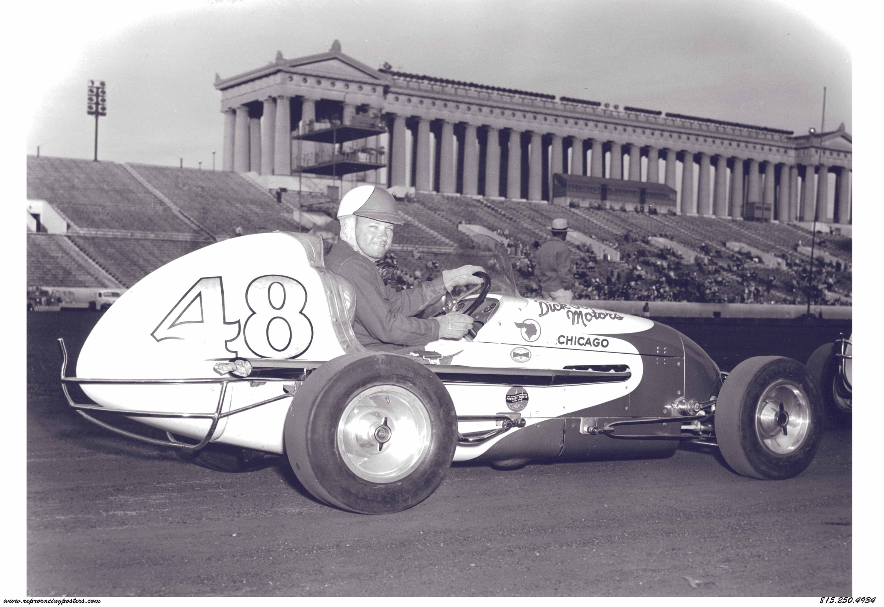 Vintage Reproduction Racing Poster Soldier Field Midget Driver 1940s - Etsy