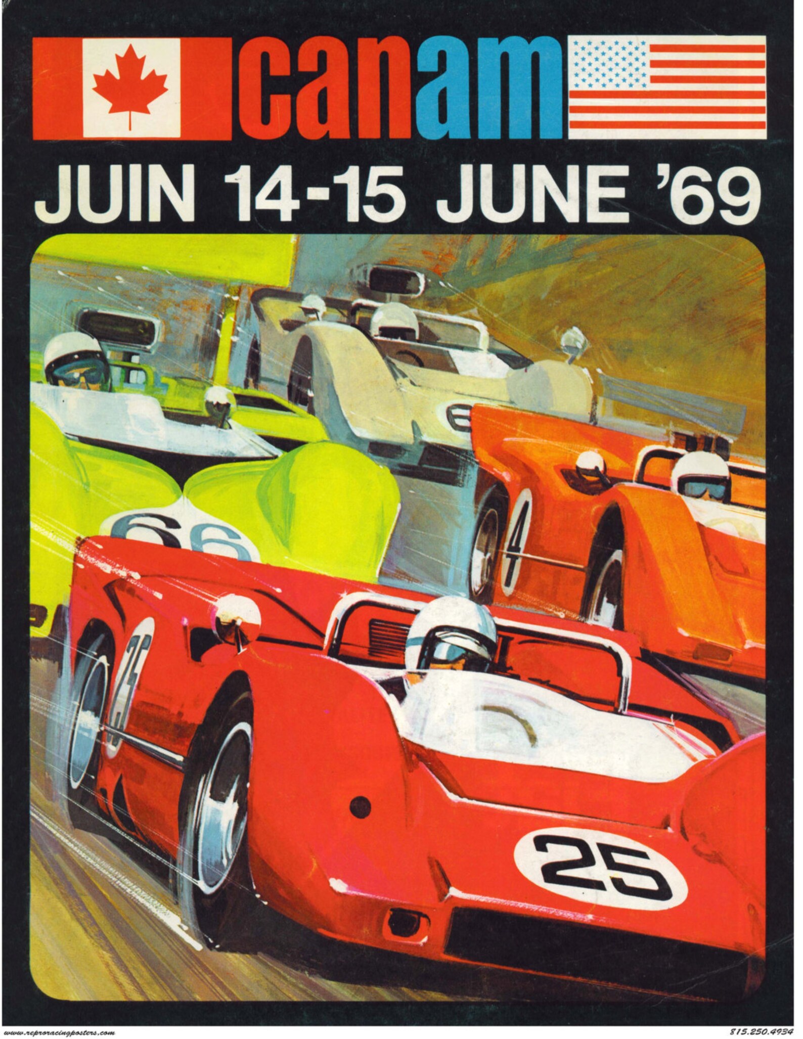 Vintage Reproduction Racing Poster 1969 Can-am Racing - Etsy