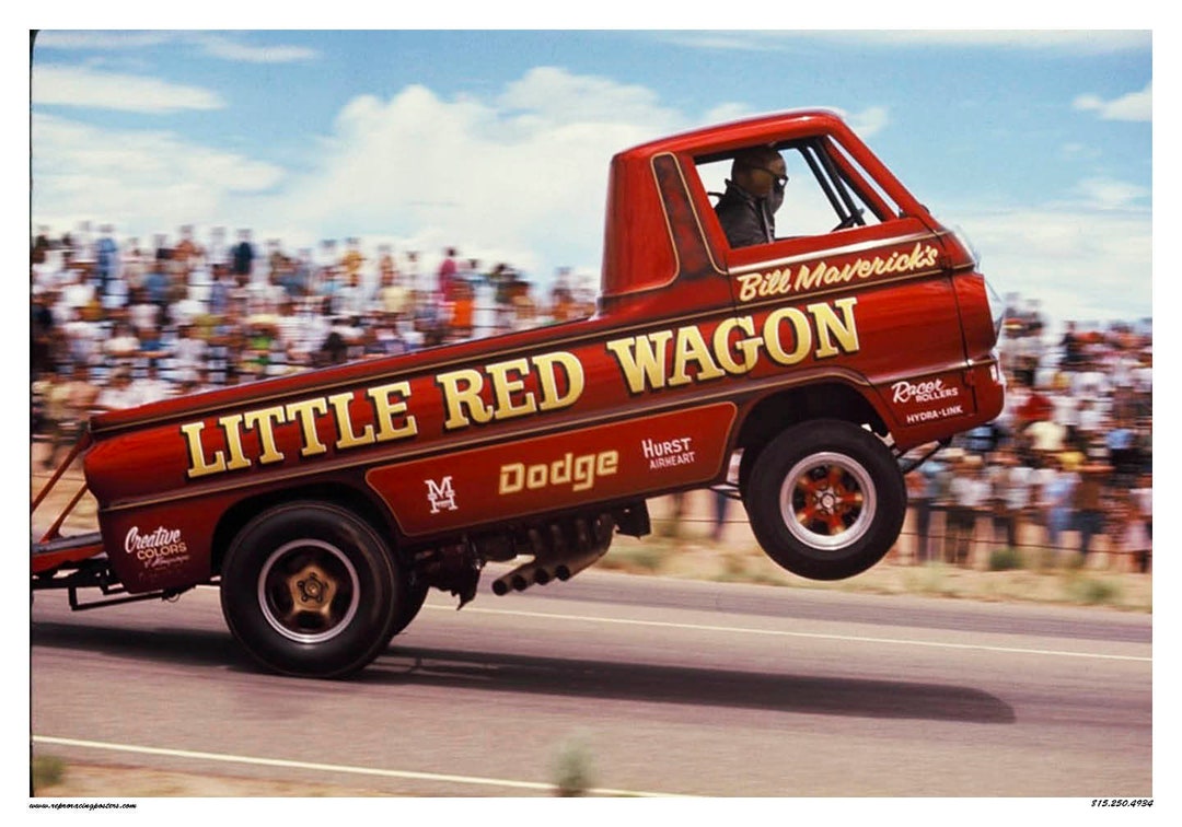 Vintage Reproduction Racing Poster Little Red Wagon Wheel Stander - Etsy