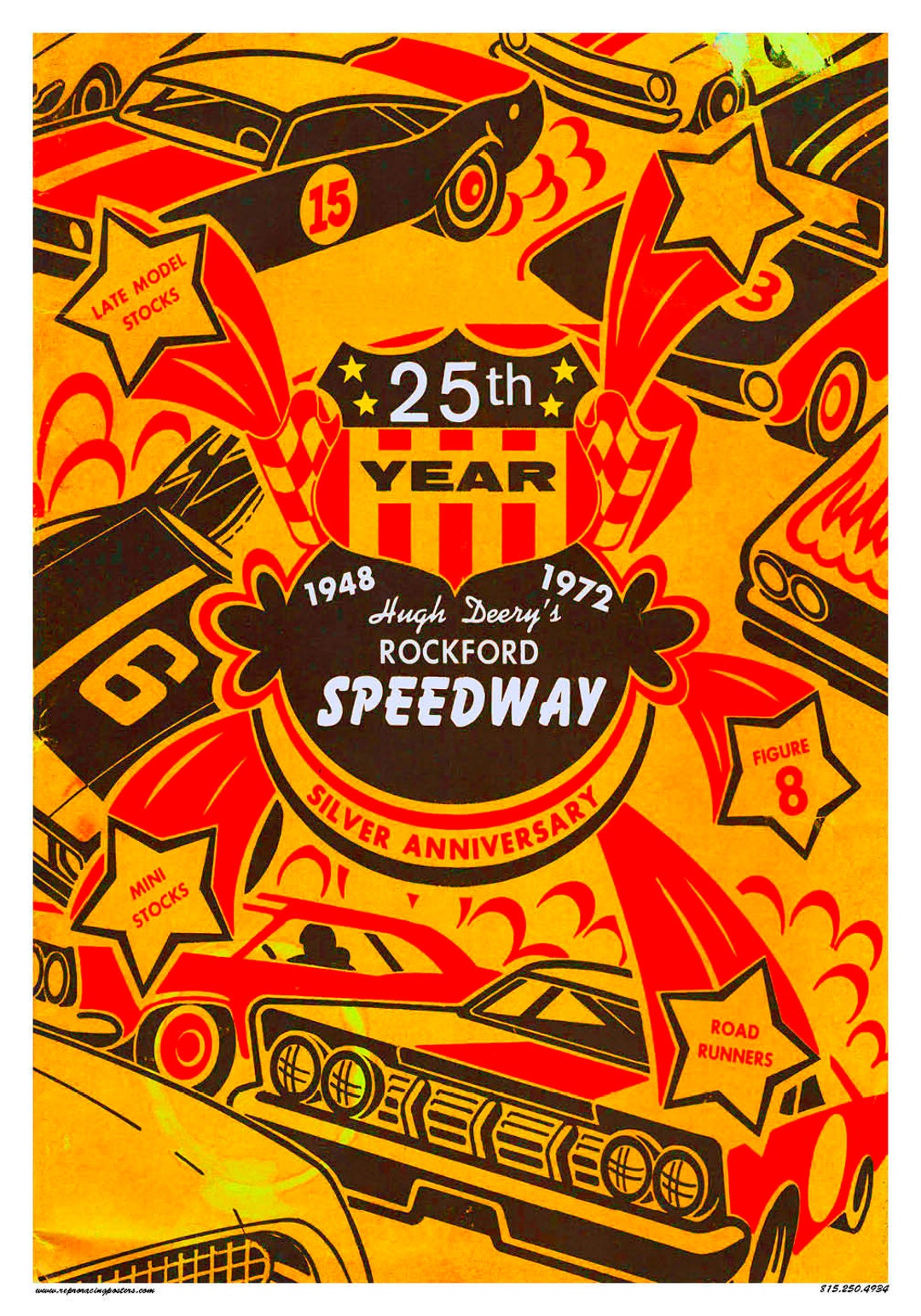 Vintage Reproduction Racing Posters 1972 Rockford Speedway 25th Year - Etsy