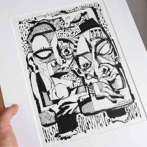 Buddies - Original, Signed, Modern, Abstract, Expressionist, Surreal ...