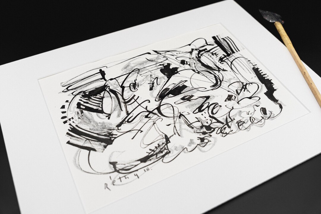 Division – Original Abstract Pen Ink Figurative Drawing Signed ...