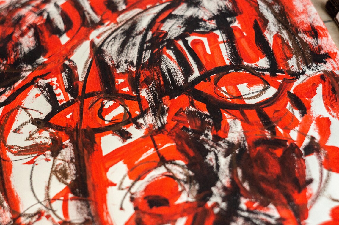 Anger Original, Modern, Abstract, Contemporary, Figurative ...